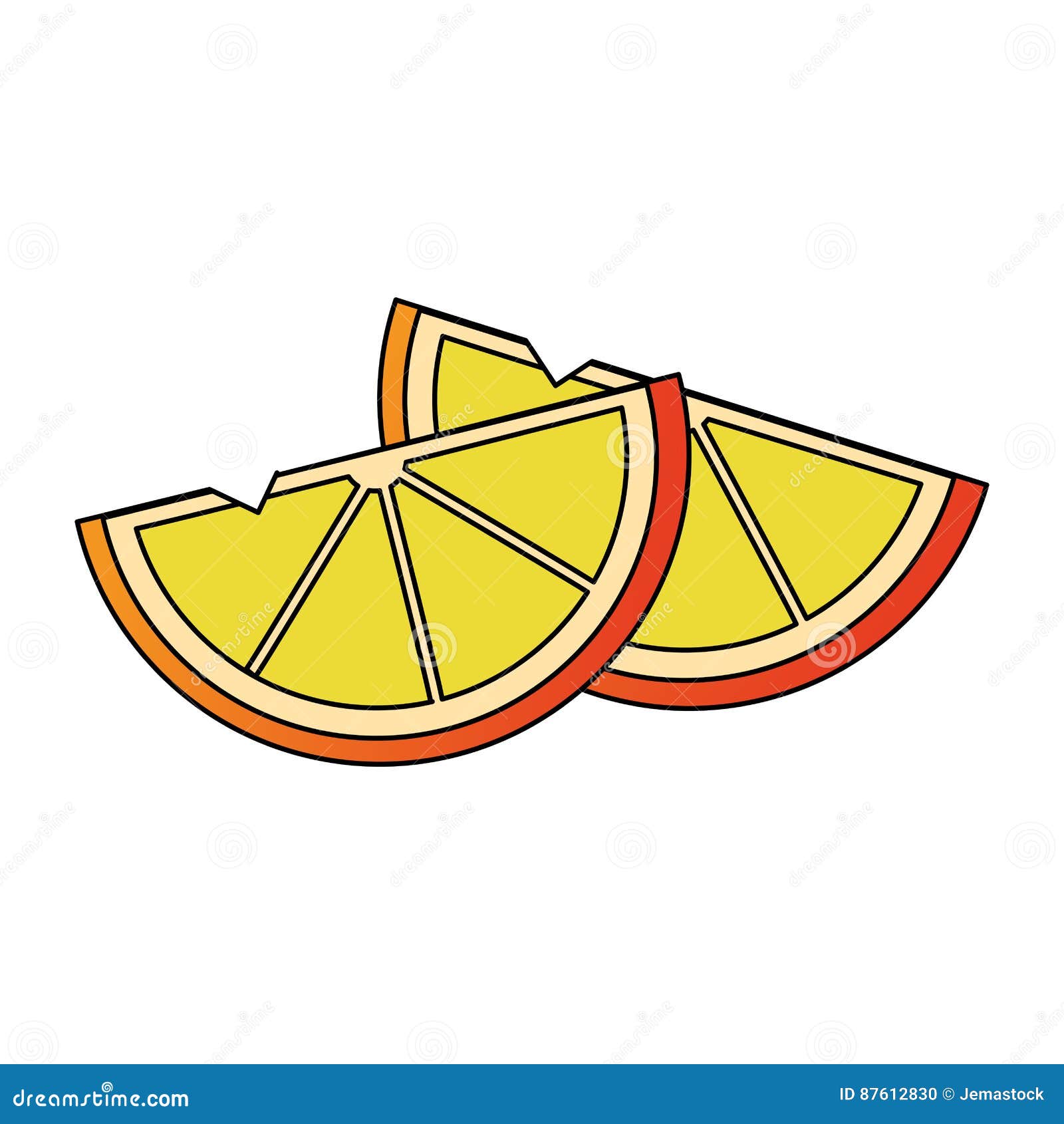 Lemon wedges icon image stock vector. Illustration of plant - 87612830