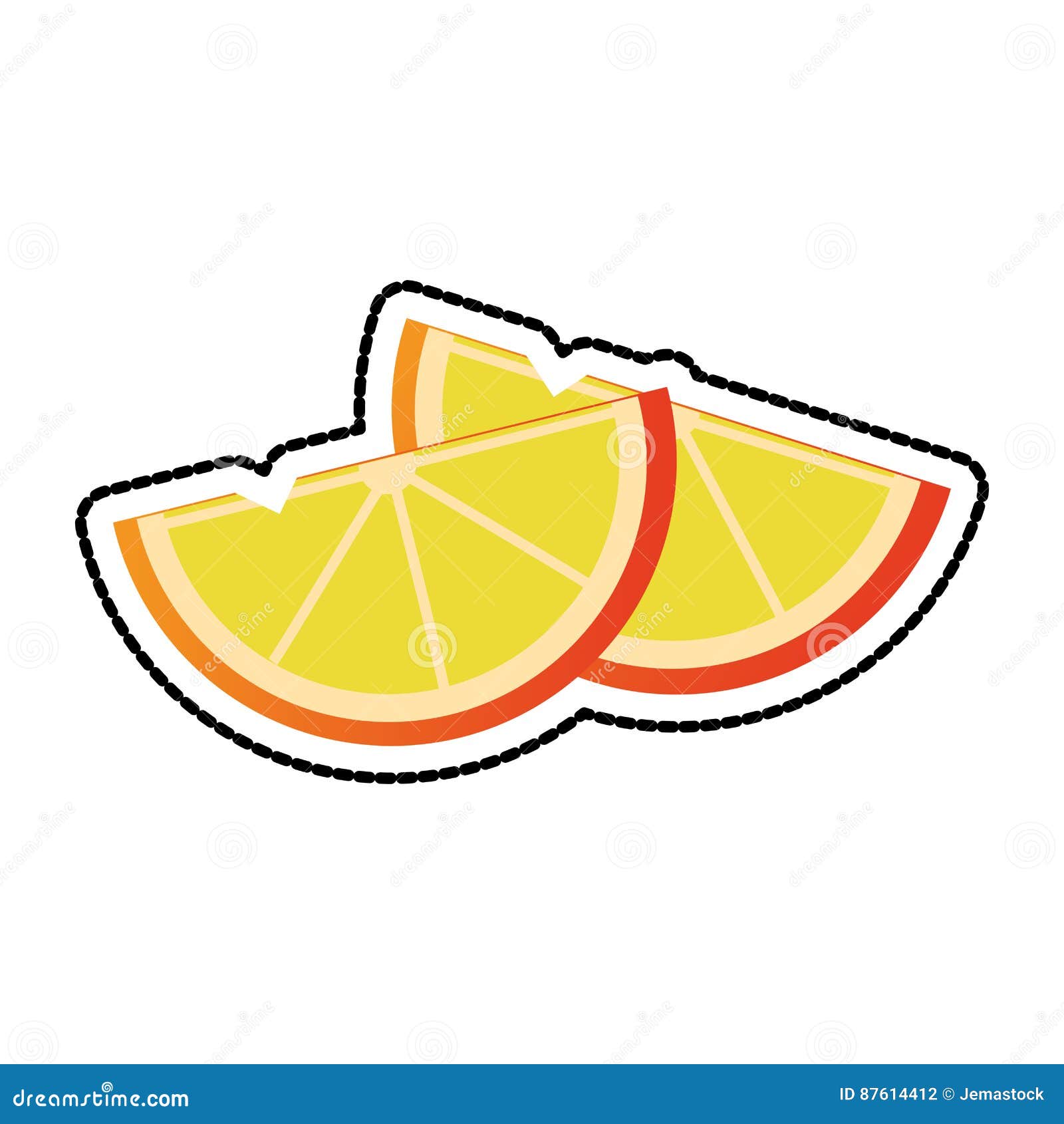Lemon wedges icon image stock vector. Illustration of premium - 87614412