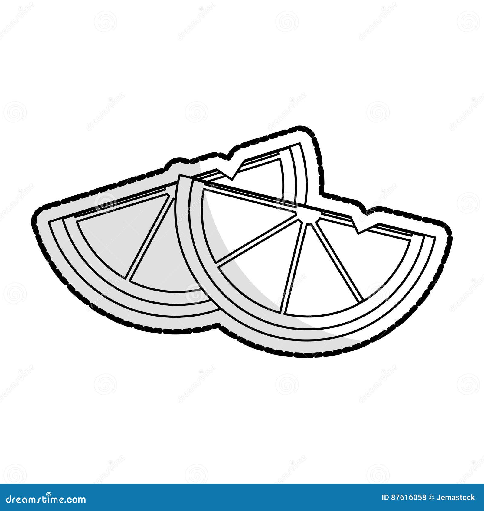 Lemon wedges icon image stock vector. Illustration of farming - 87616058