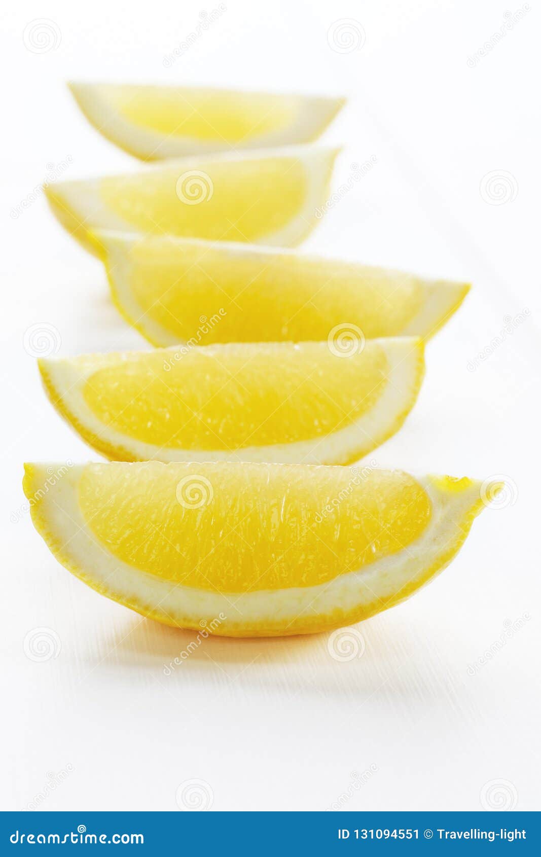Lemon Wedges on White Background Stock Image - Image of citrus, yellow ...