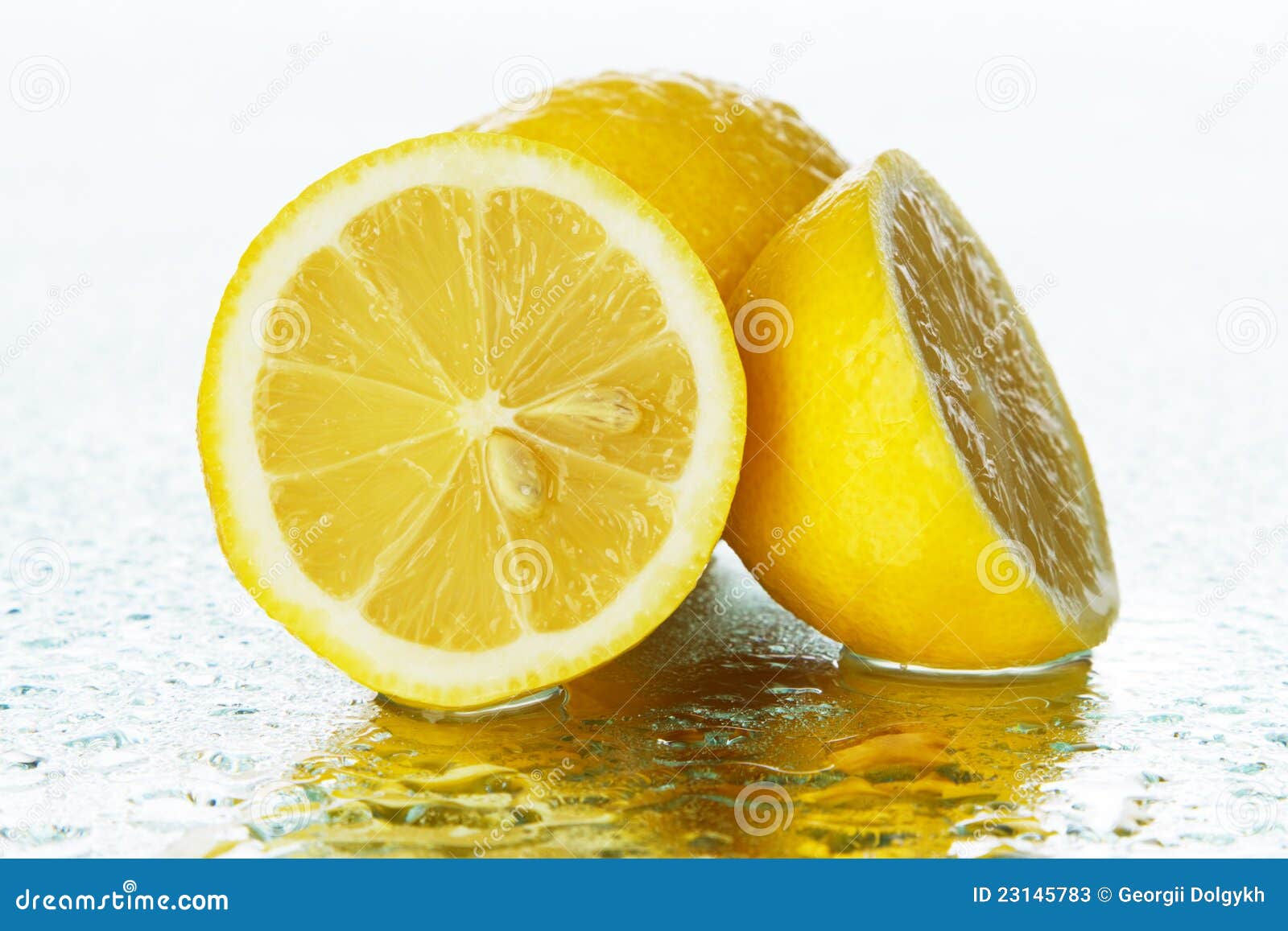 Lemon on wet surface stock image. Image of organic, ingredient - 23145783