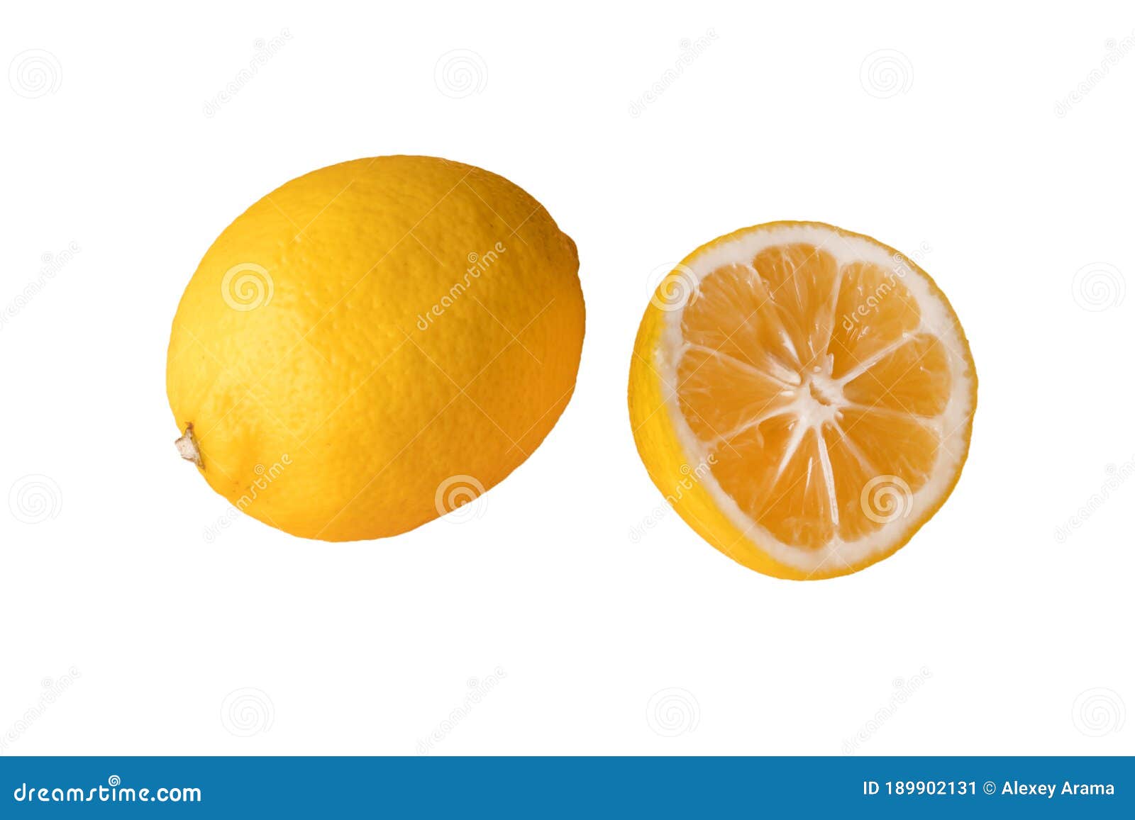 Lemon Whole and Half on a White Background in Isolation Stock Image ...