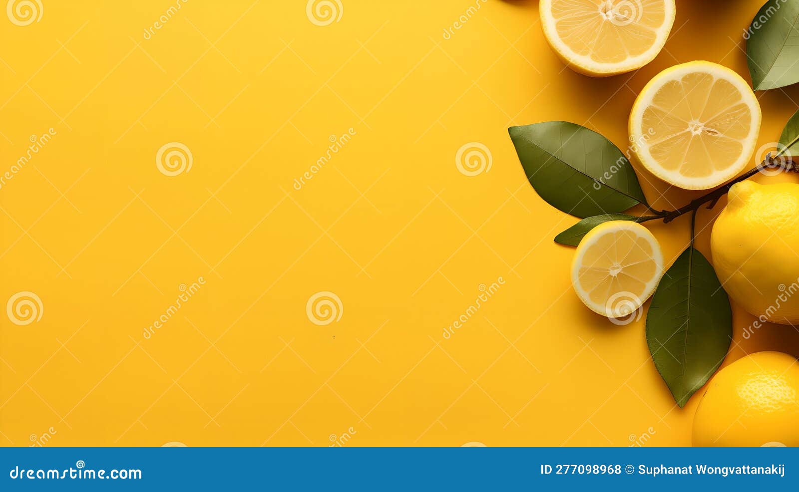 Lemon on Yellow Background, Image Ai Generated Stock Illustration ...