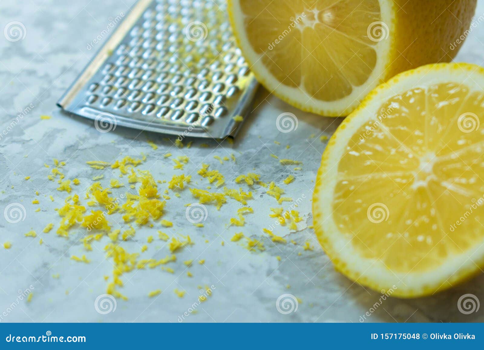 Lemon Zest and Grater and Li Mon Lemon Zest on the Table. Stock Photo ...