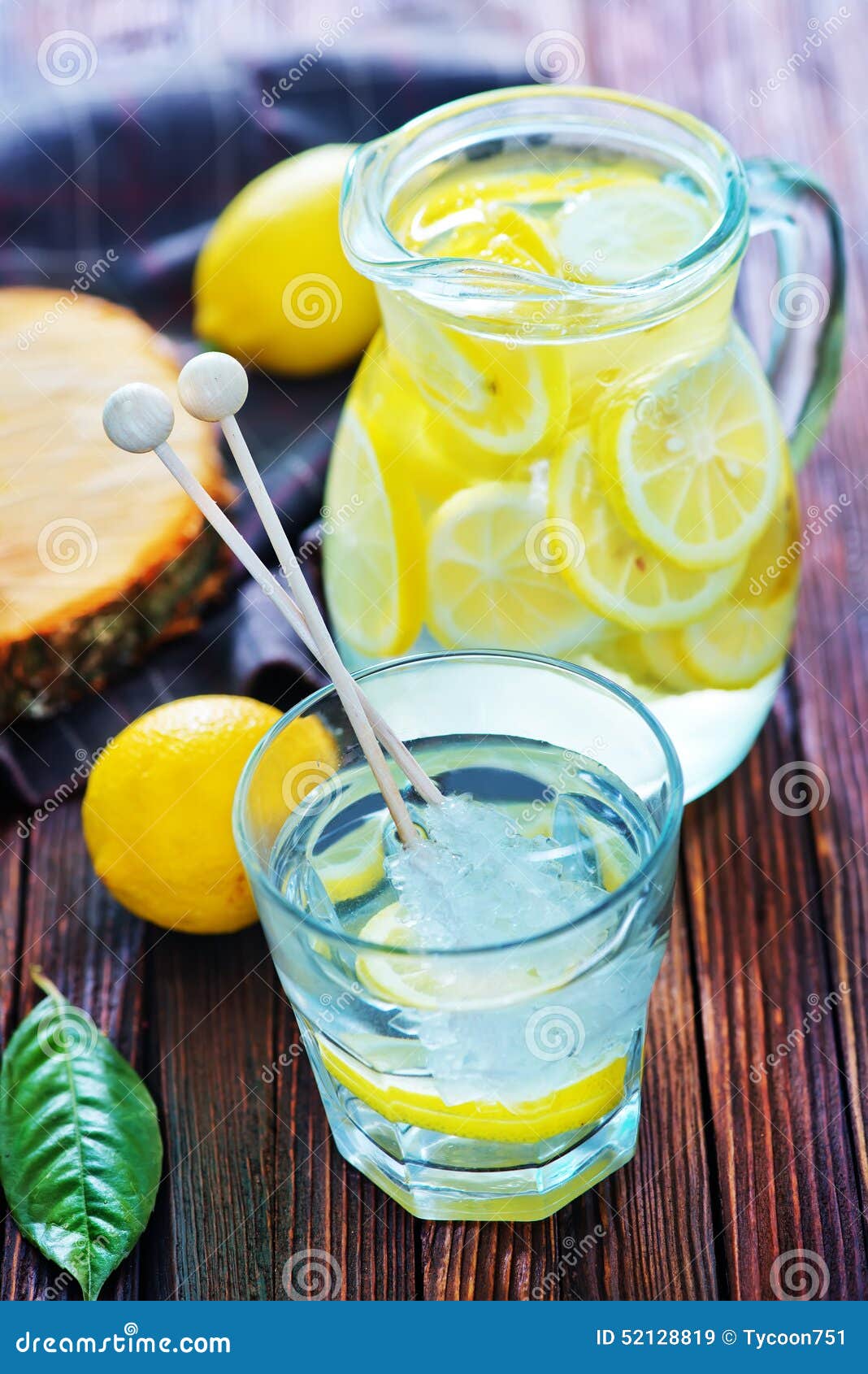 Lemonad stock image. Image of focus, fruit, garnish, cool - 52128819