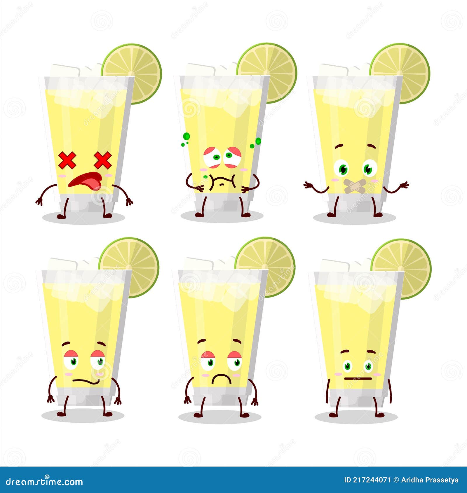 Lemonade Cartoon In Character With Sad Expression Vector Illustration ...