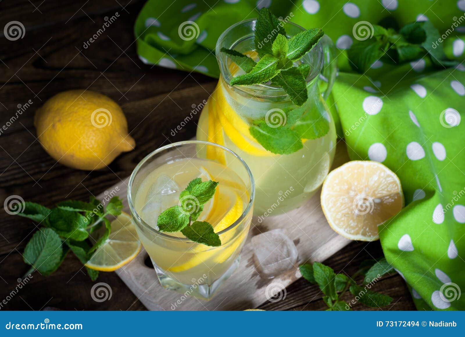 Lemonade in a glass stock photo. Image of liquid, natural - 73172494