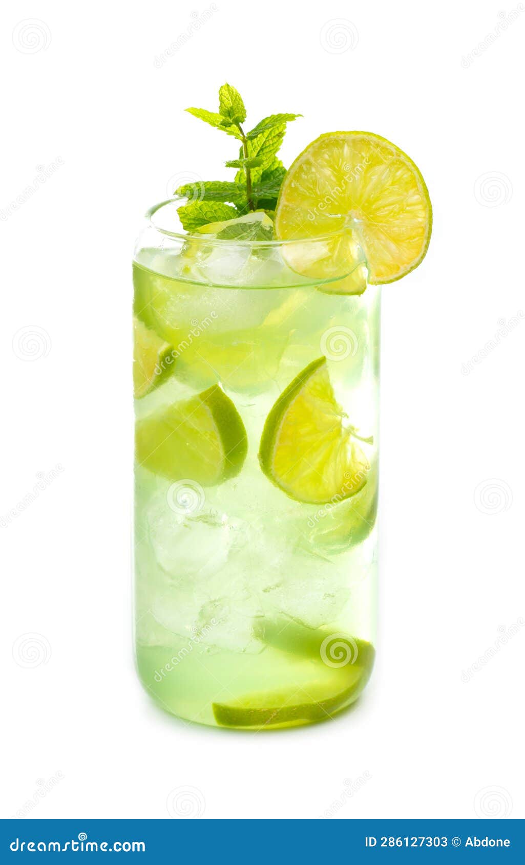 Lemonade with Limes and Mint Stock Image - Image of liqueur, lime ...