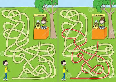 Lemonade maze stock vector. Illustration of easy, sellin - 109948239