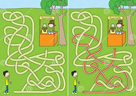 Lemonade maze stock vector. Illustration of easy, sellin - 109948239