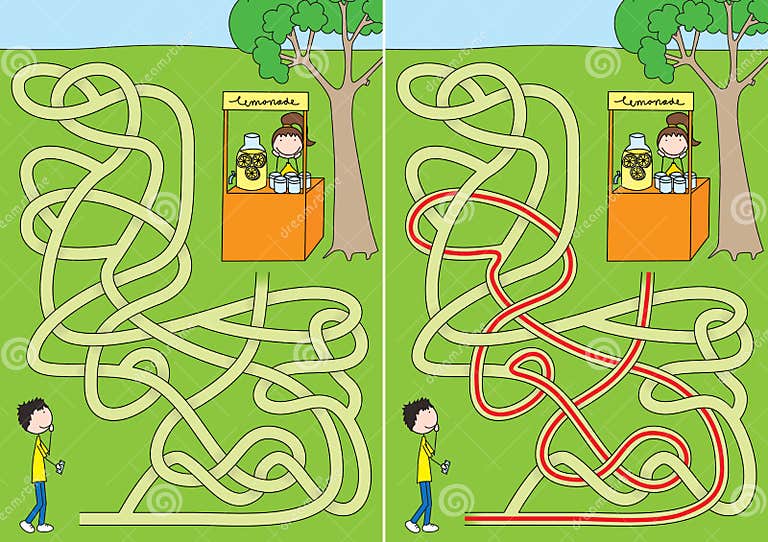 Lemonade maze stock vector. Illustration of easy, sellin - 109948239
