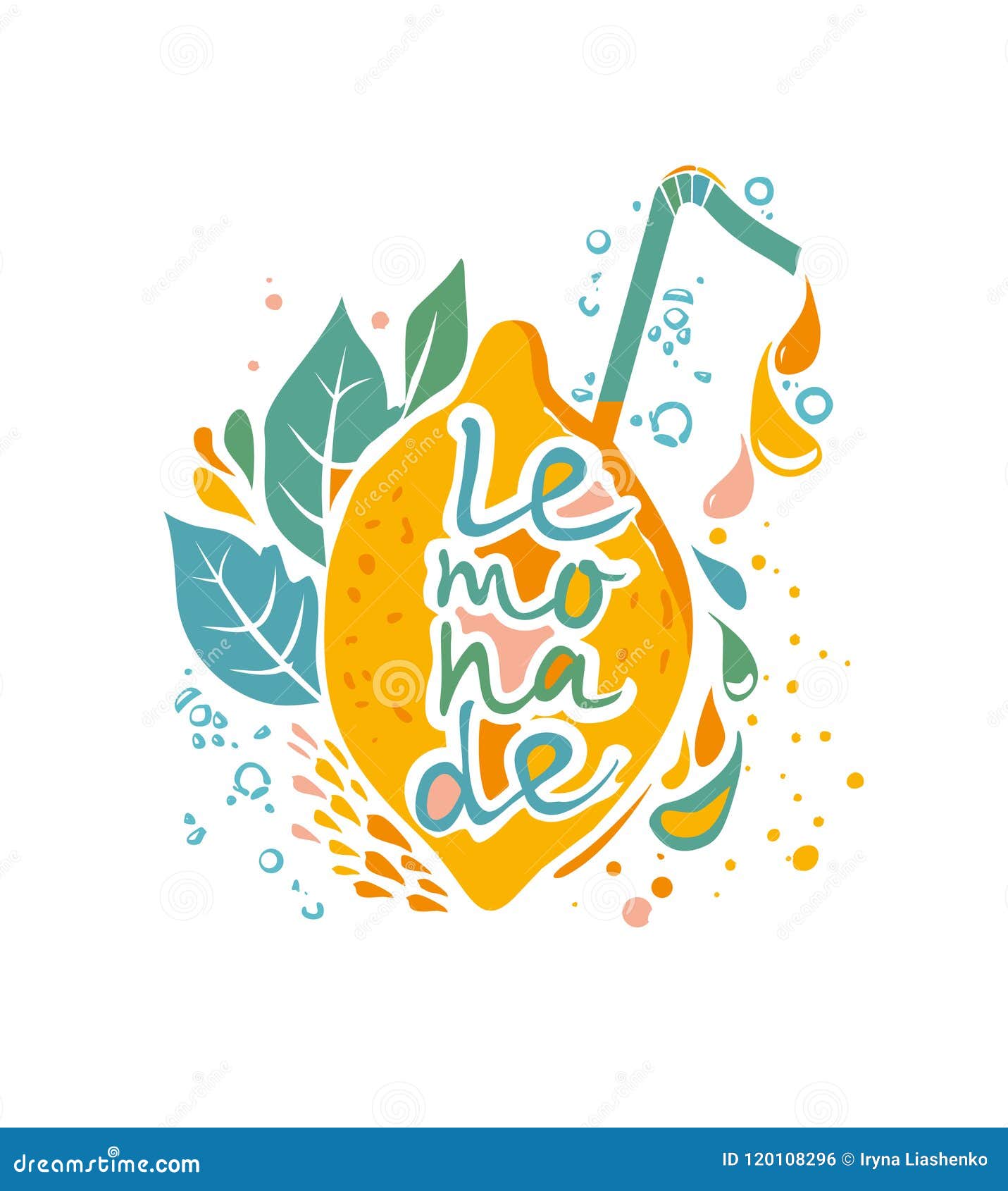 Lemonade. Multicolored Graphic Template for Design Stock Illustration ...