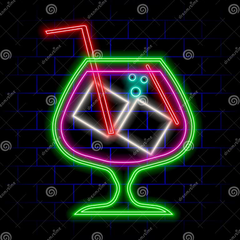 Lemonade Neon Sign on Brick Wall Background Stock Illustration ...