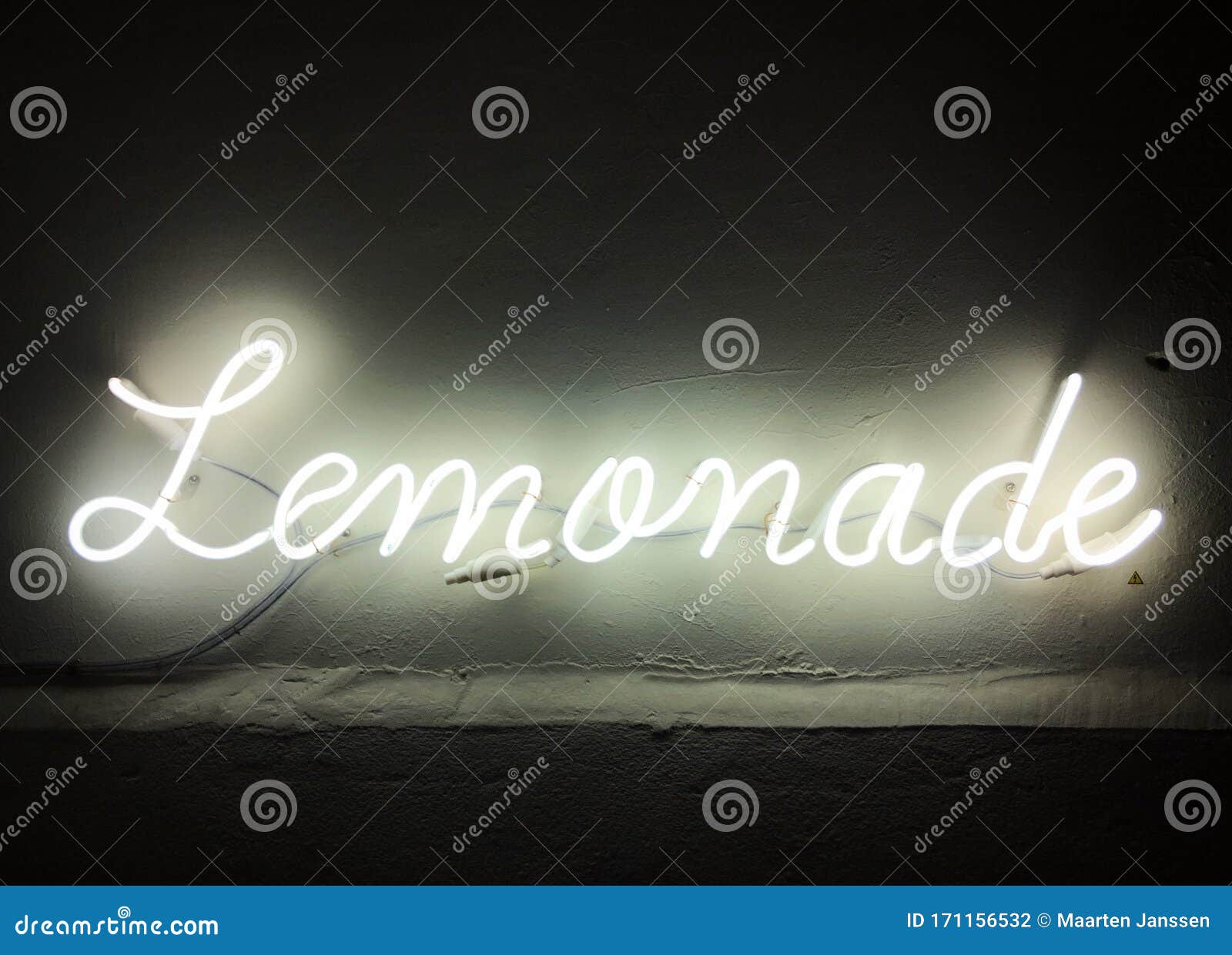 Lemonade neon editorial photography. Image of words - 171156532