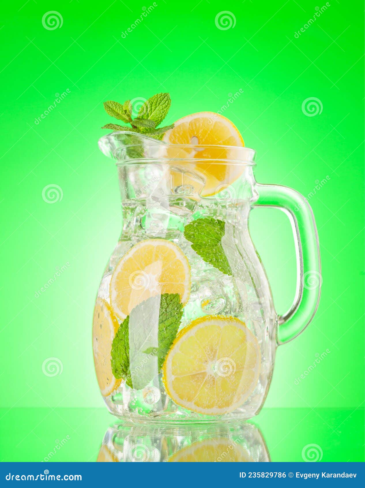 Lemonade Pitcher with Lemon Stock Photo - Image of cool, glass: 235829786