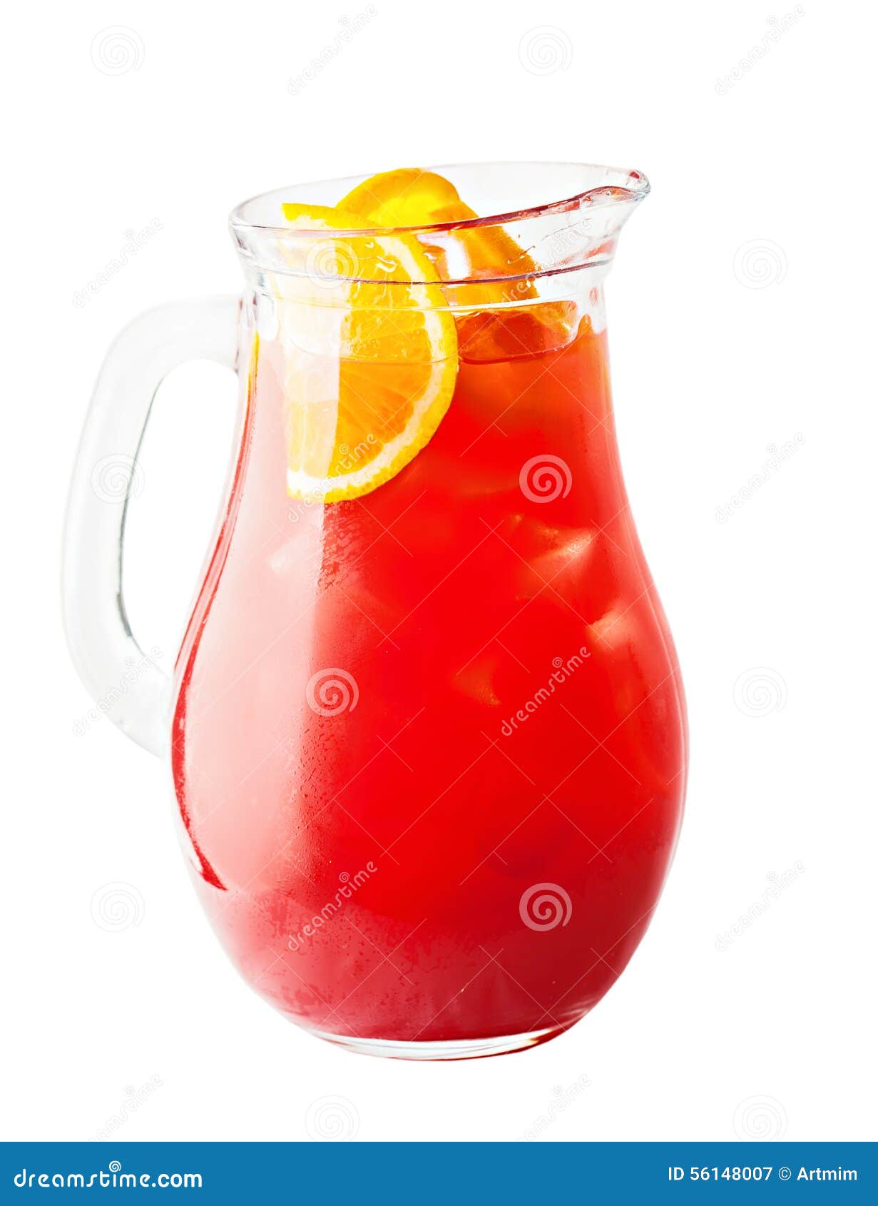 Lemonade Pitcher. Strawberry Lemonade Drink with Orange Stock Image ...