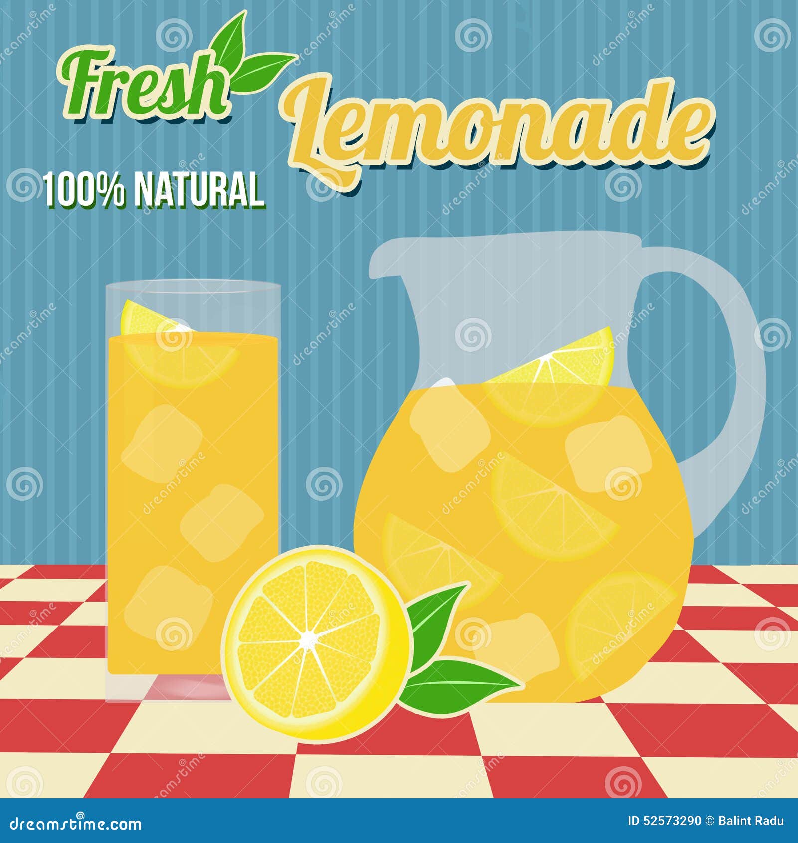 Lemonade poster stock vector. Illustration of natural - 52573290