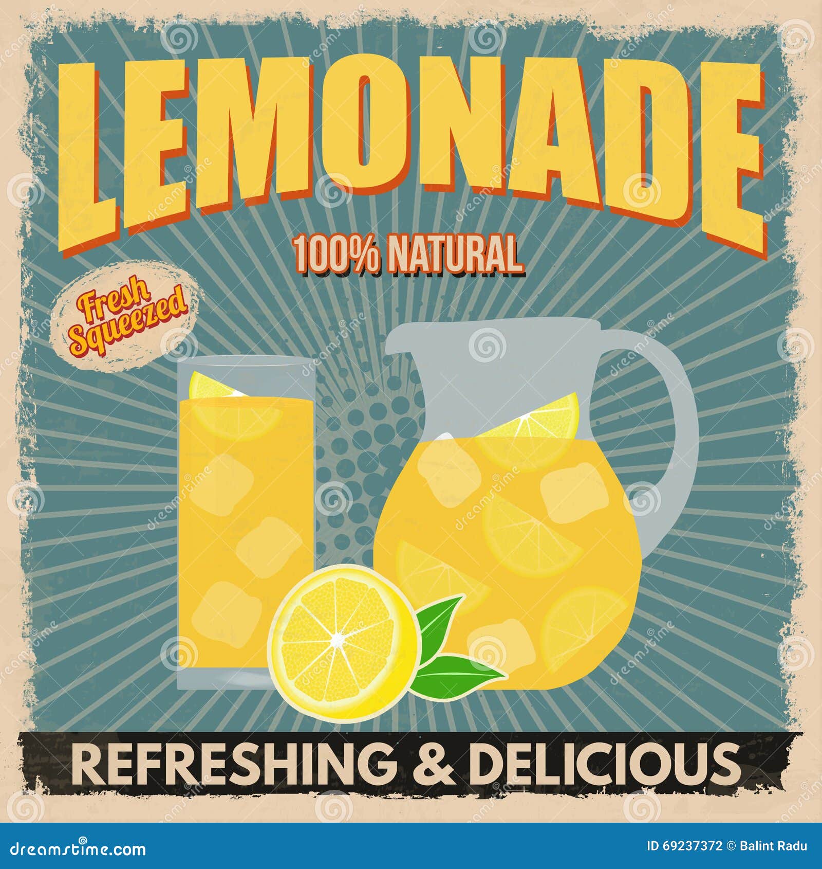 Lemonade Poster Vector Illustration | CartoonDealer.com #52573290