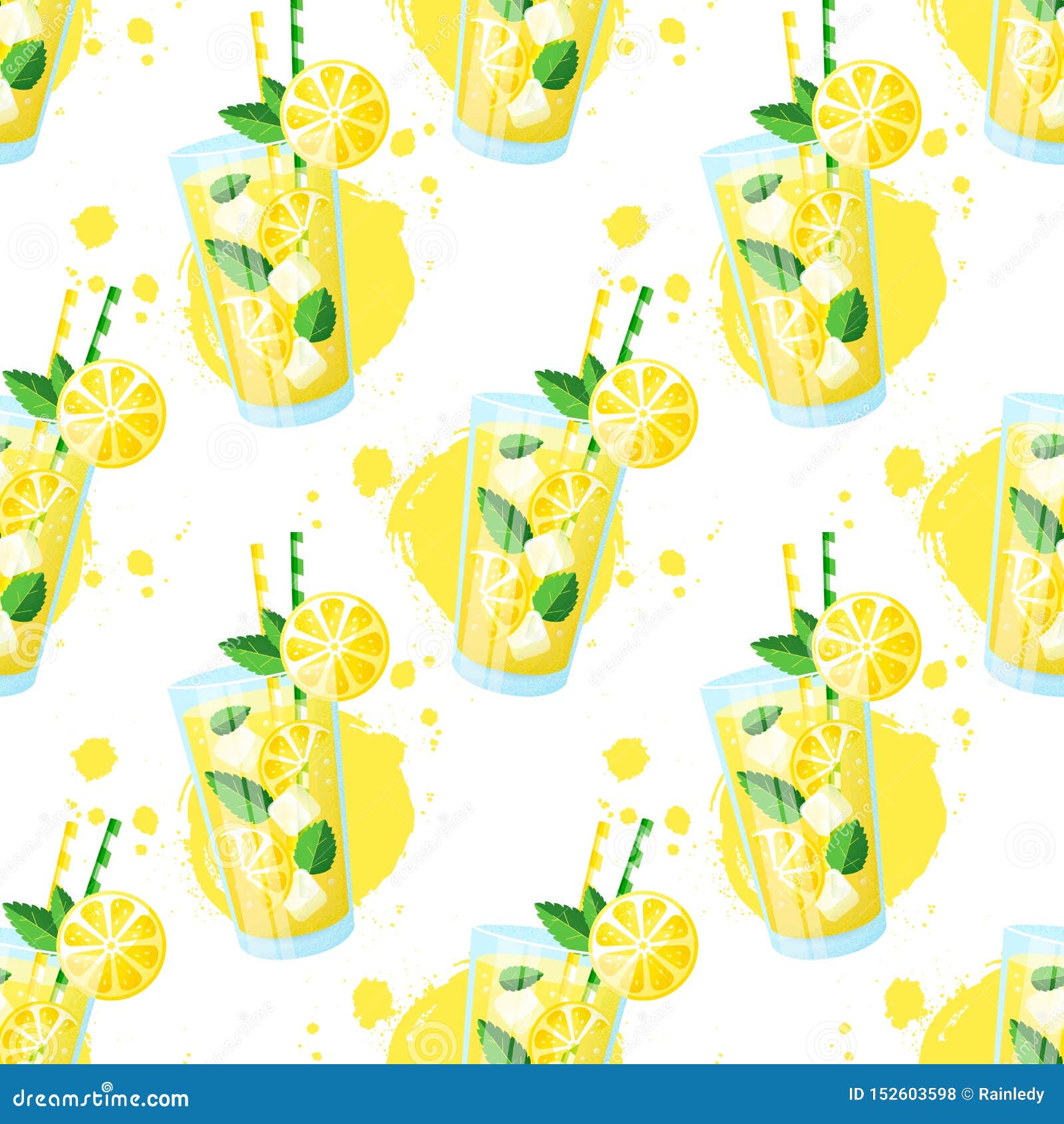 Lemonade Seamless Pattern. Vector Background Stock Vector ...