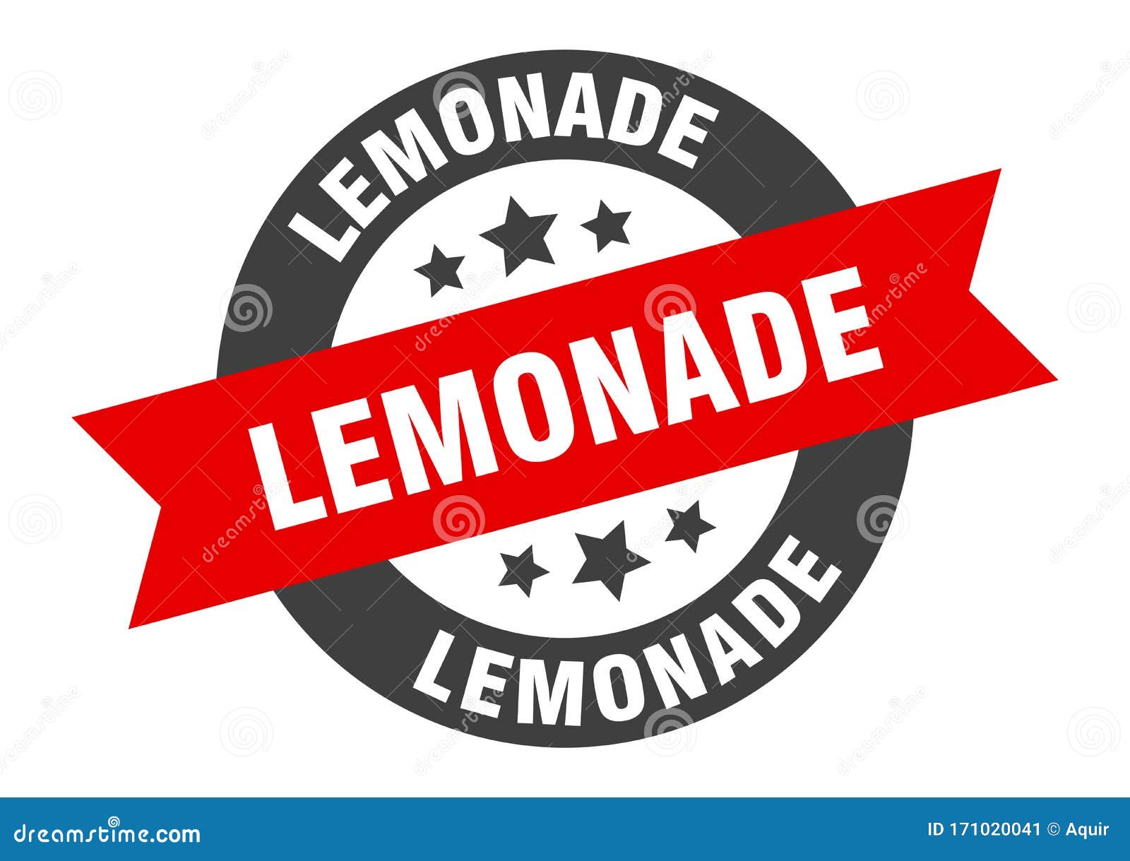 Lemonade Sign. Lemonade Round Ribbon Sticker Stock Vector ...