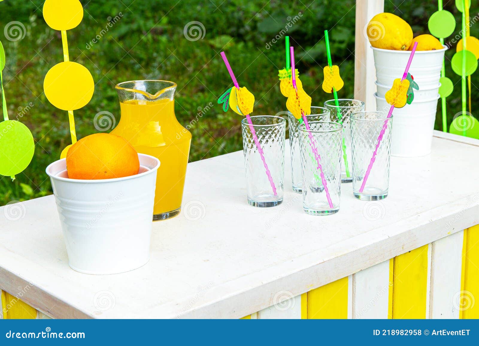 Selling Lemonade in Summer Park Stock Photo - Image of outdoors ...