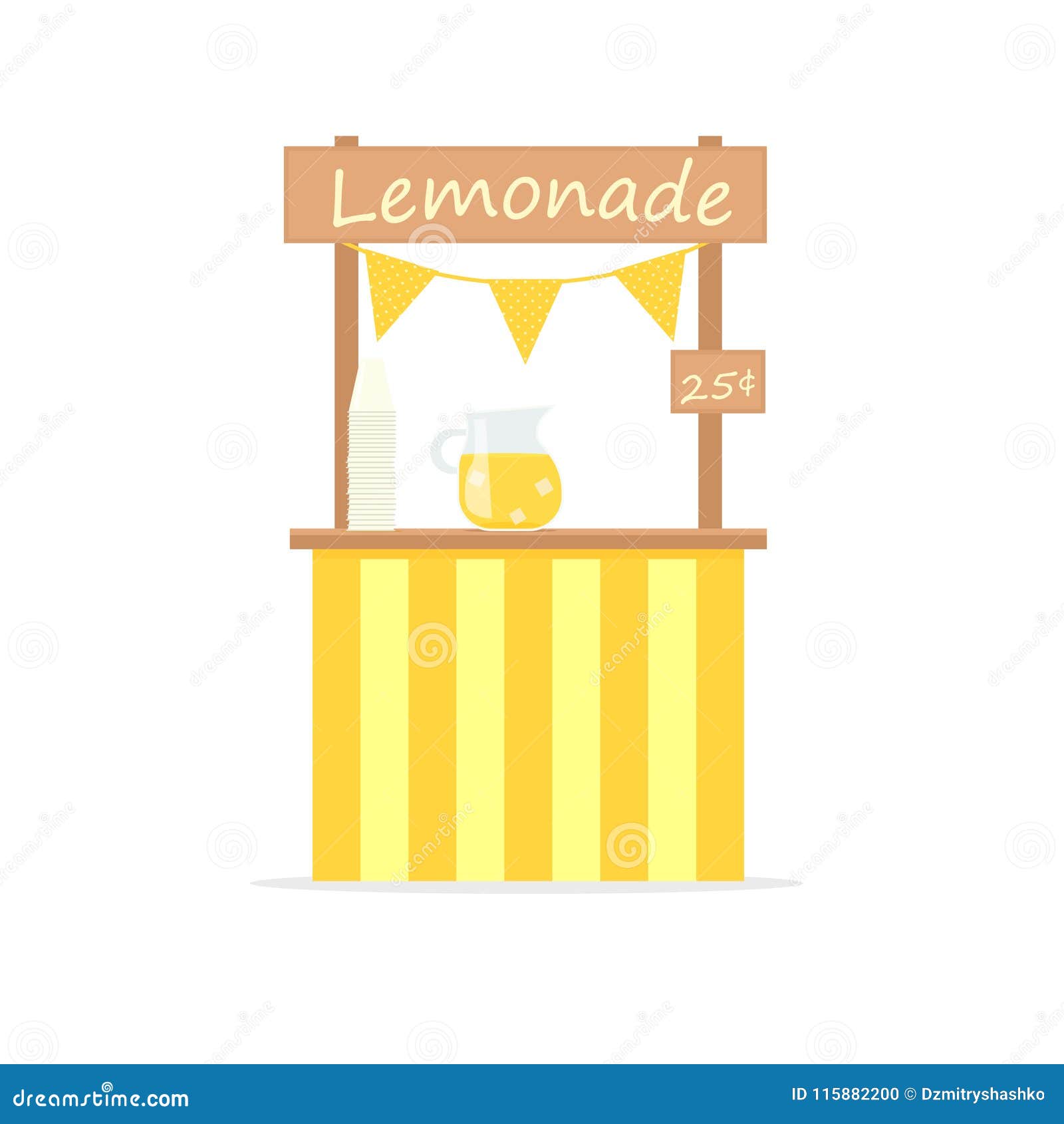 Lemonade vector stand stock vector. Illustration of flat - 115882200 Lemonade vector stand stock vector. Illustration of flat - 115882200