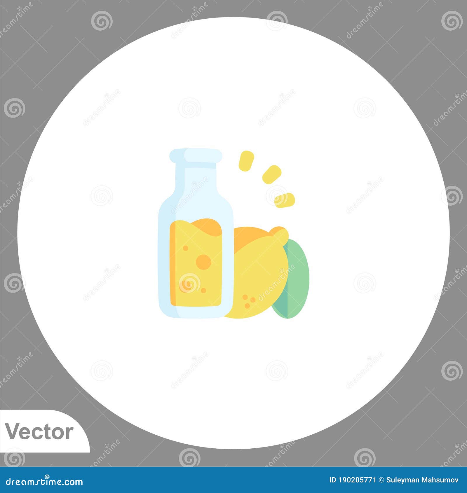 Lemonade Vector Icon Sign Symbol Stock Vector - Illustration of glass ...