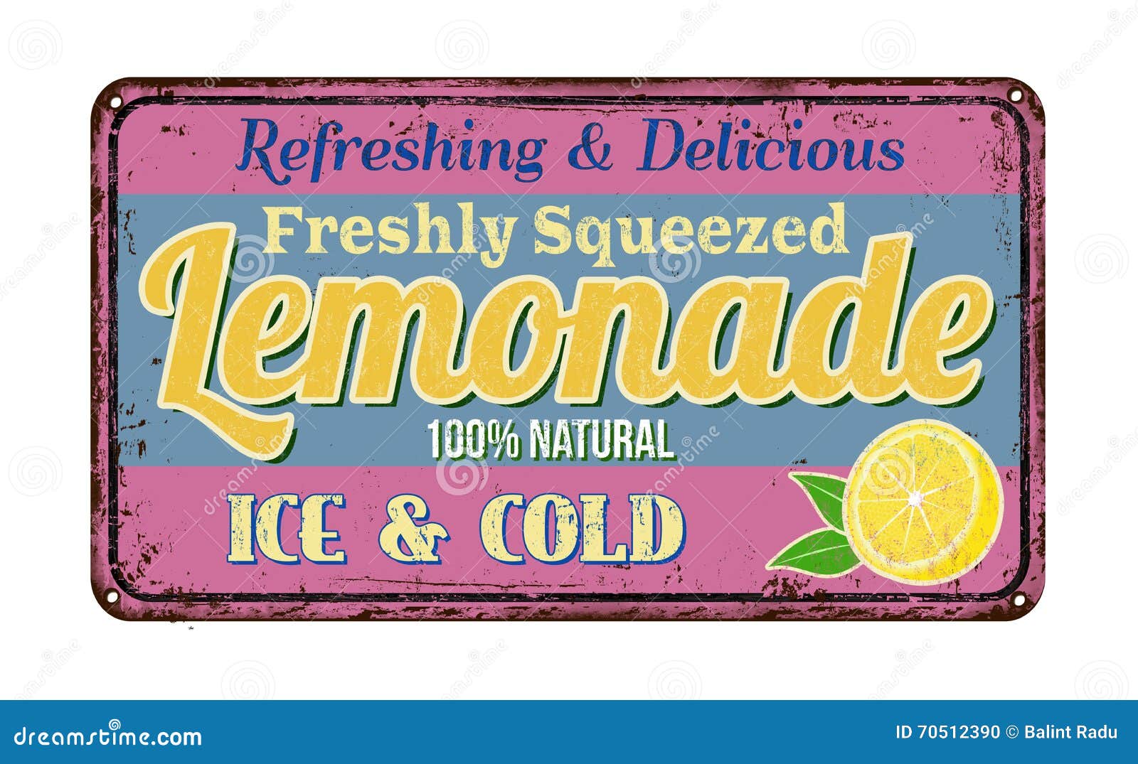 Lemonade Vintage Rusty Metal Sign Stock Vector Illustration Of Flyer