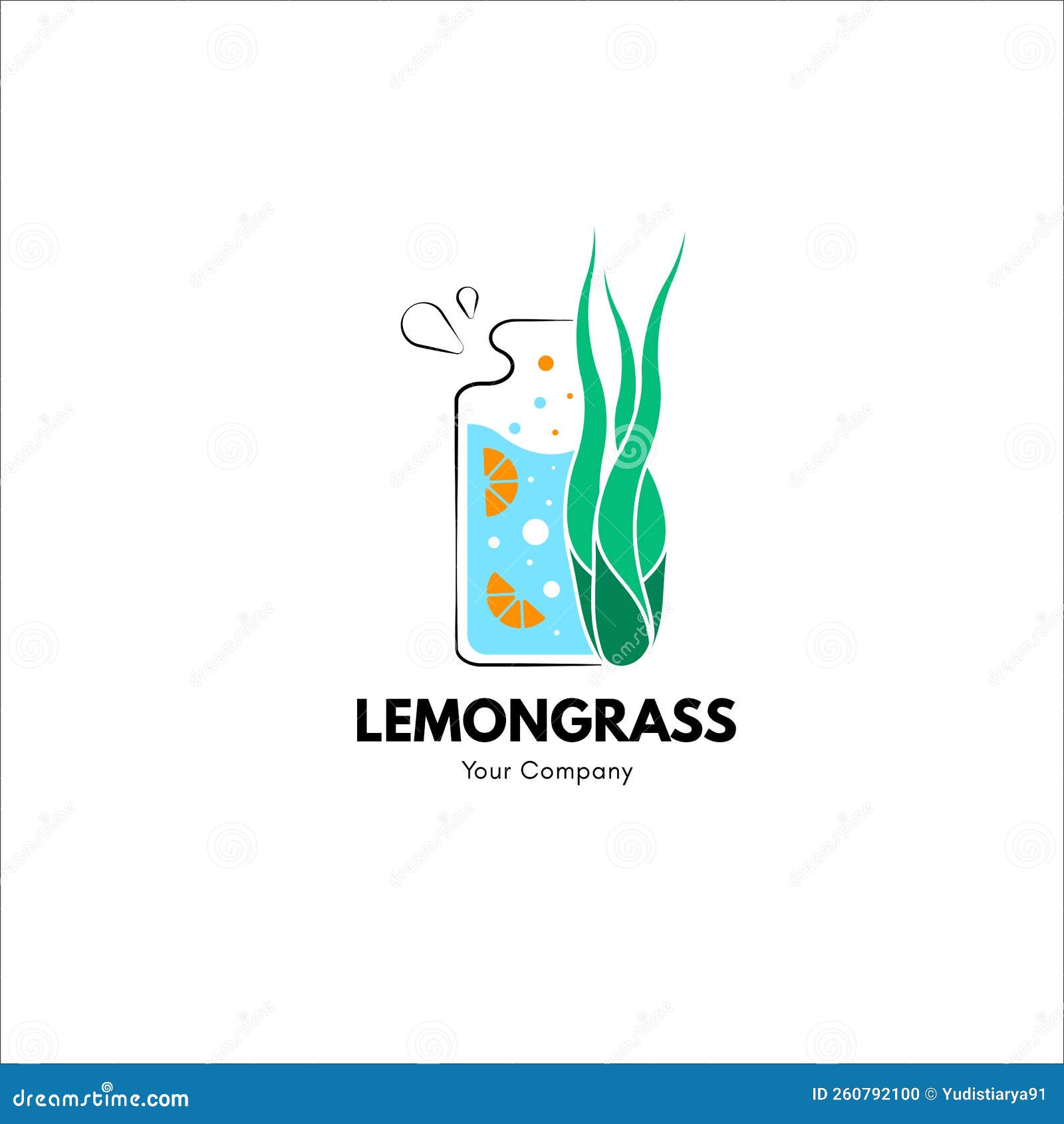 Lemongrass logo icon stock vector. Illustration of flat - 260792100