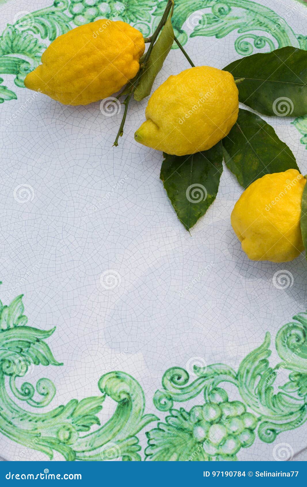 Lemons on Ceramic Table Pattern. Stock Photo - Image of full, ceramic ...