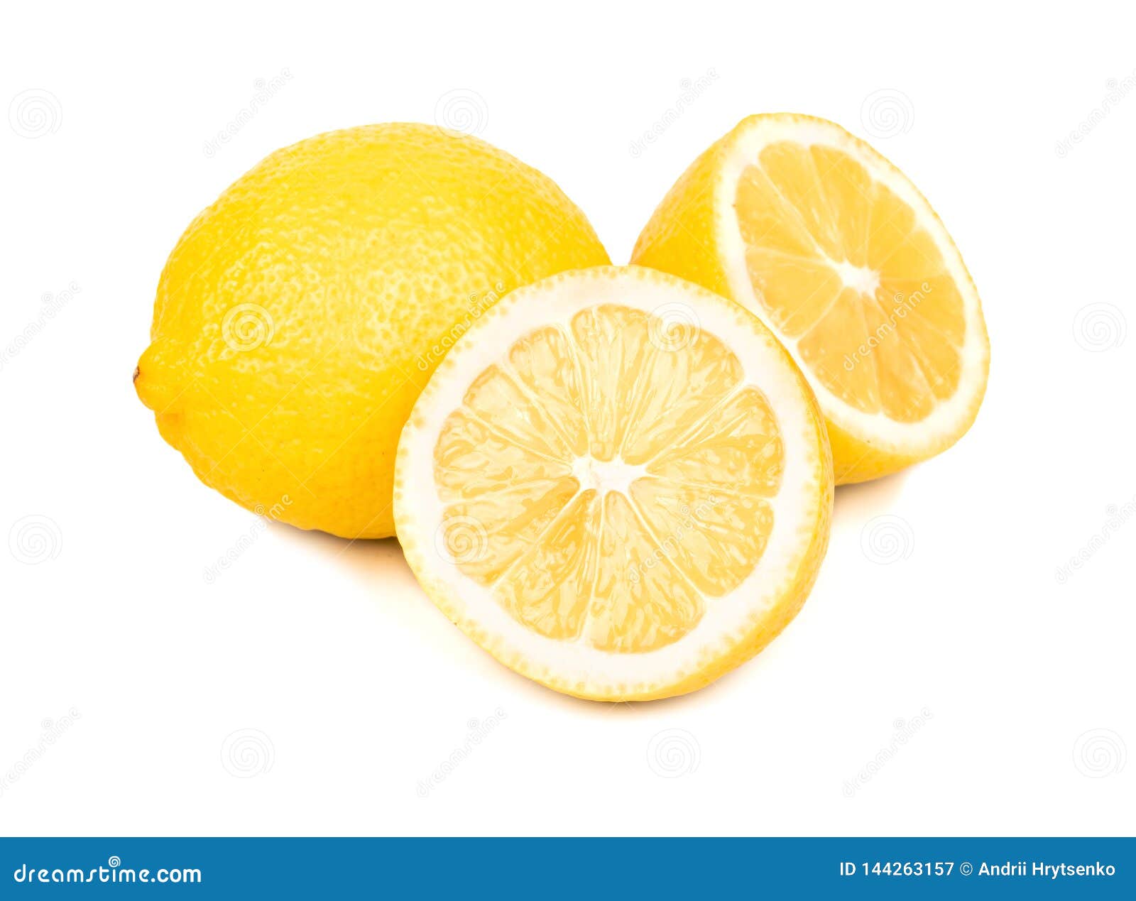 Lemons with half stock image. Image of citrus, isolated - 144263157