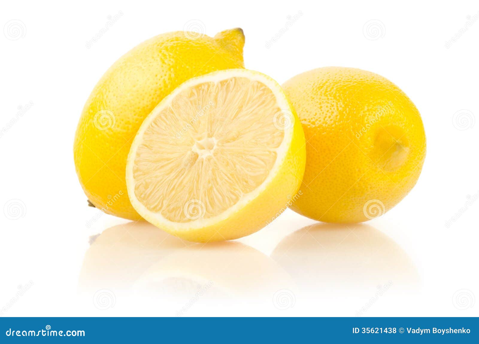 Lemons with Half on White Background Stock Photo - Image of studio ...