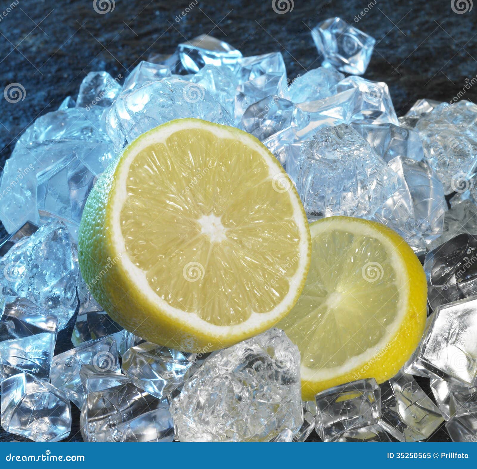 Lemons and ice cubes stock image. Image of sapful, relaxation - 35250565