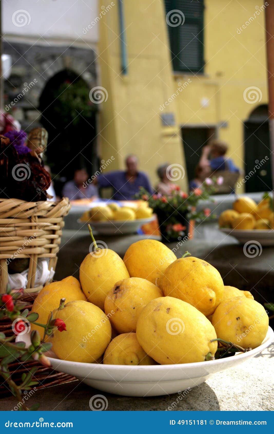 Lemons in Italy stock image. Image of table, fruit, basket - 49151181