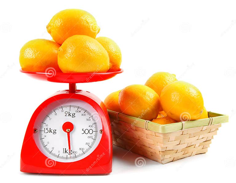 Lemons on Scales and in a Basket. Stock Photo - Image of kitchen ...