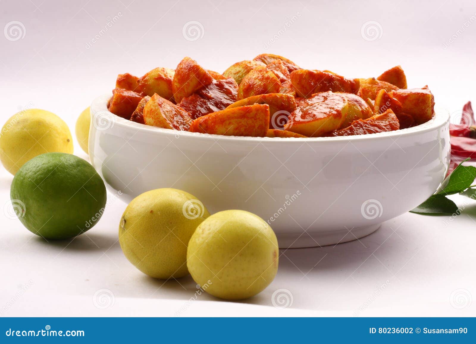 Lemons Served with Spicy Lime Pickle Stock Photo - Image of biriyani ...