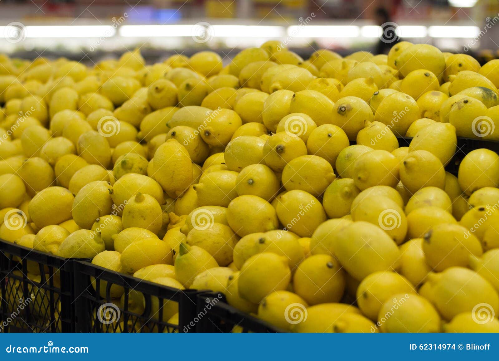 Lemons on shelf in store stock photo. Image of lemons - 62314974