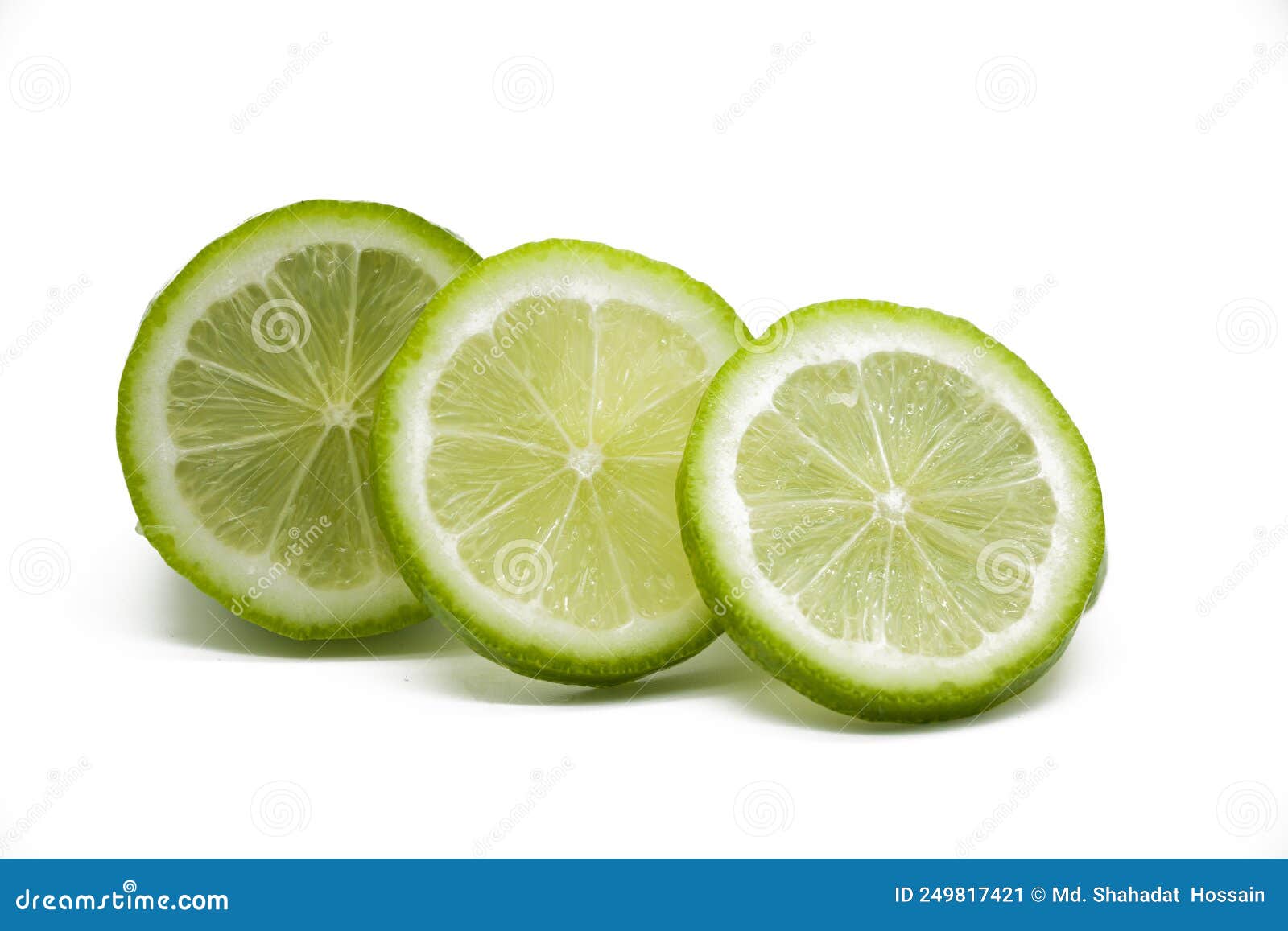Lemons Single Slices Isolated on White Background. Front View Stock ...