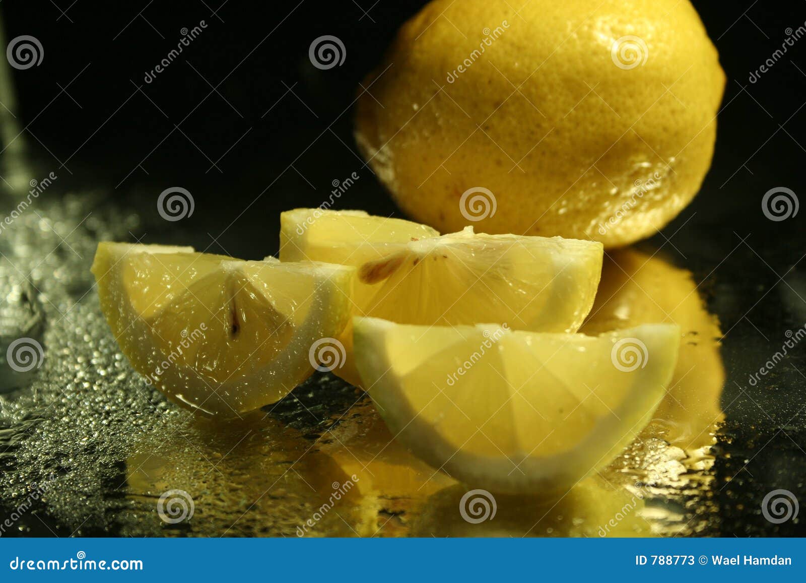 Lemons slices stock image. Image of drops, cool, fresh - 788773