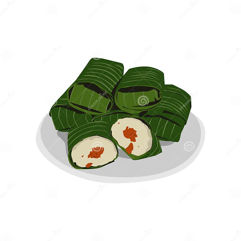 Lemper Indonesian Food Design Vector Stock Vector - Illustration of ...