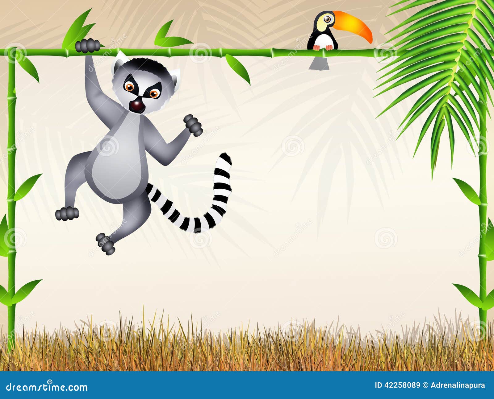 Lemur cartoon stock illustration. Illustration of tourism - 42258089