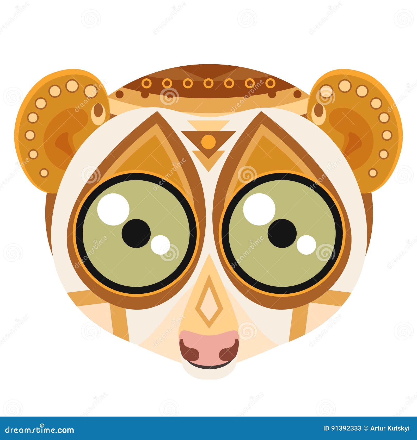 Lemur Head Logo. Monkey Vector Decorative Emblem Stock Vector ...