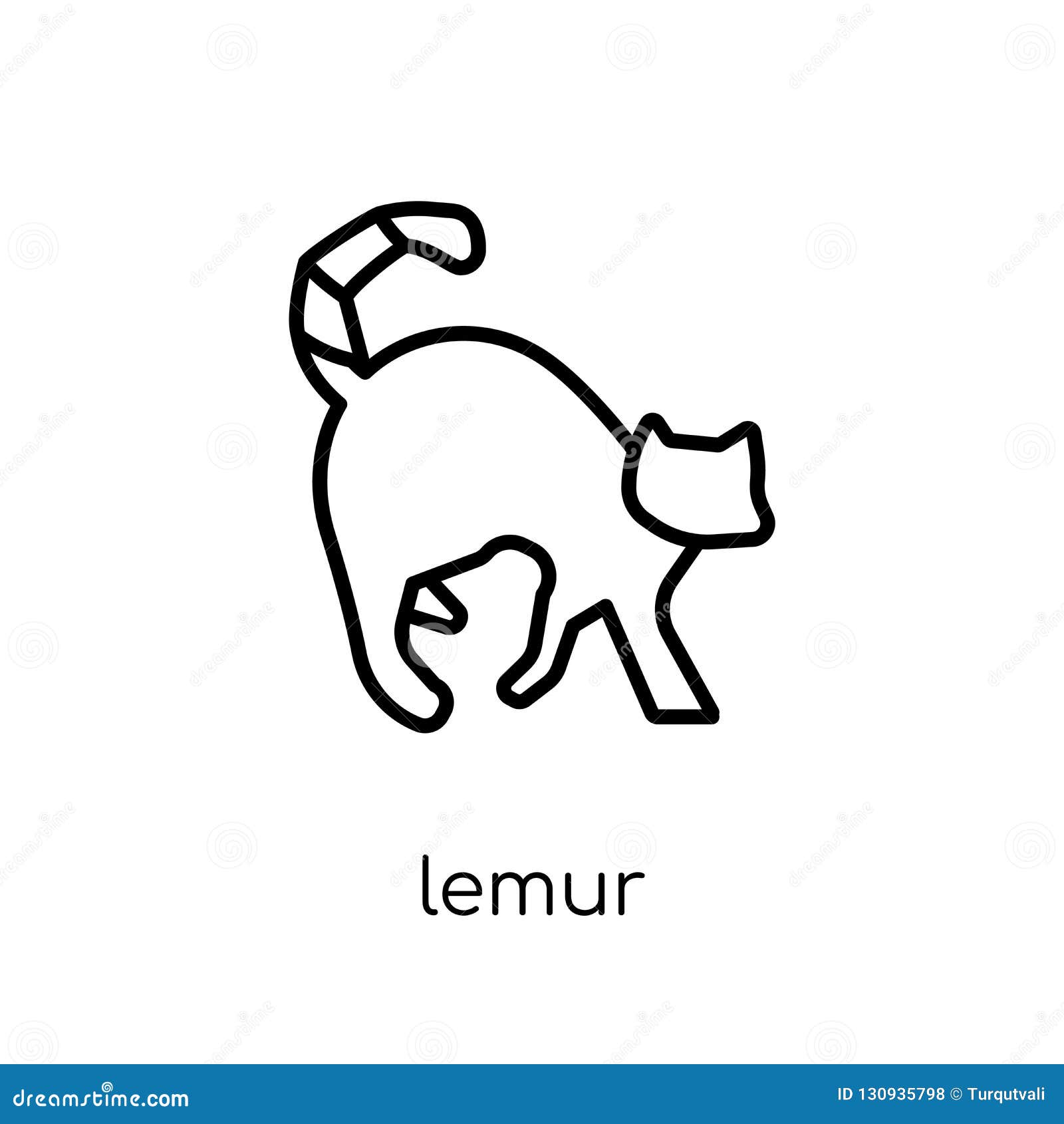 Lemur Icon. Trendy Modern Flat Linear Vector Lemur Icon on White Stock ...