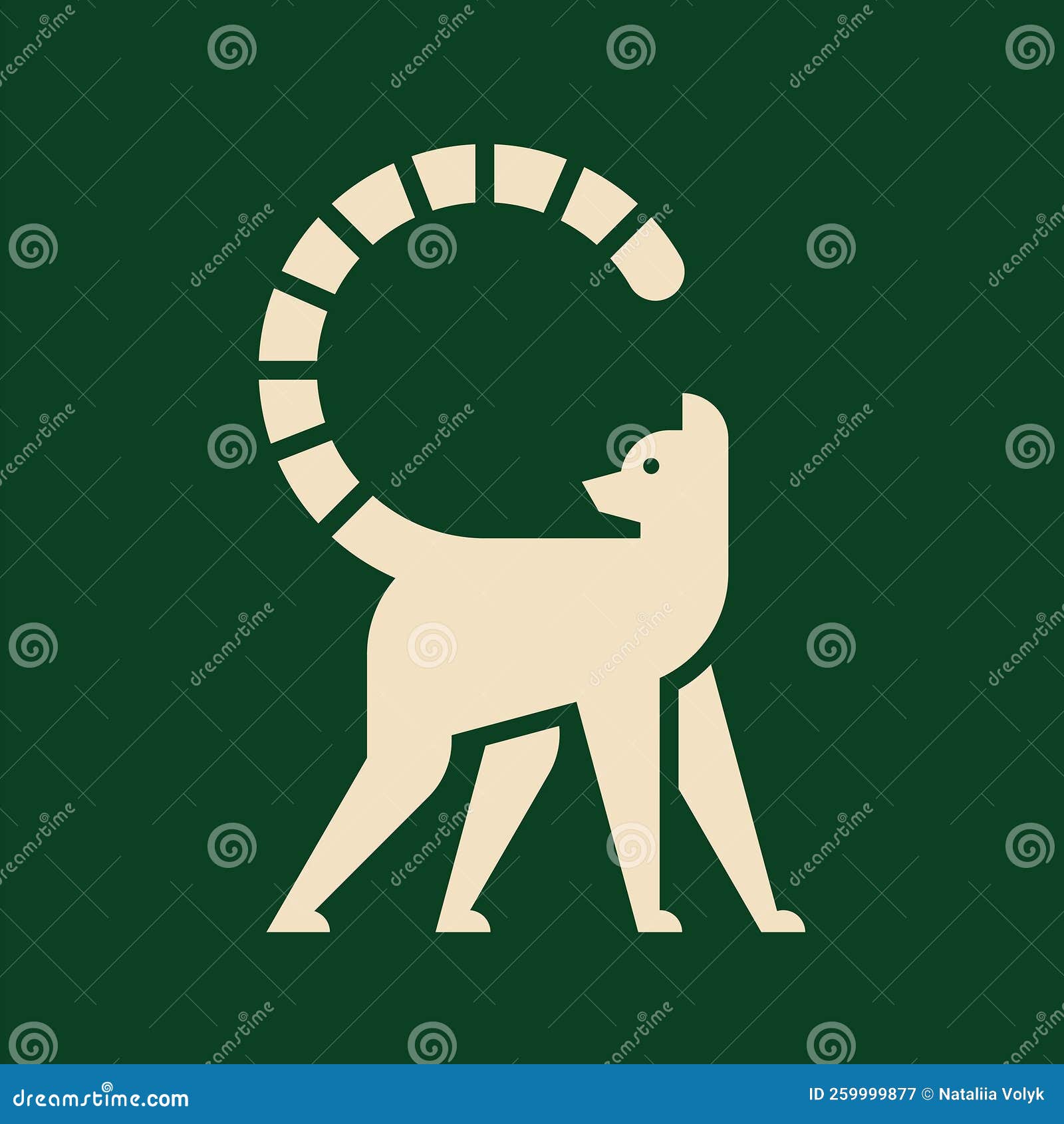 Lemur Logo stock vector. Illustration of flat, head - 259999877