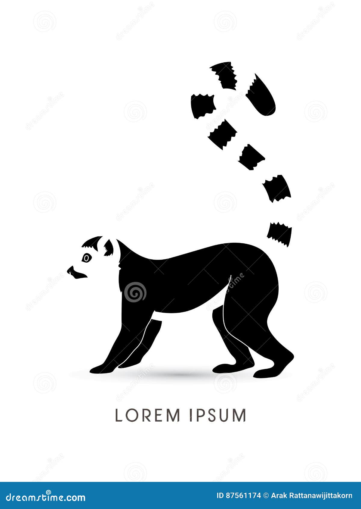 Lemur side view stock vector. Illustration of outdoors - 87561174