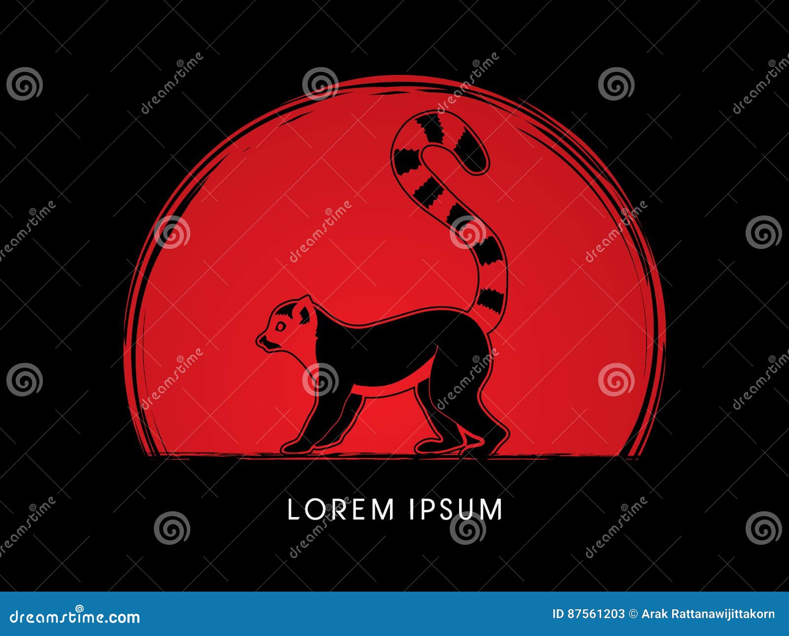 The Side Of Lemur Cartoon Vector Illustration | CartoonDealer.com #74525934