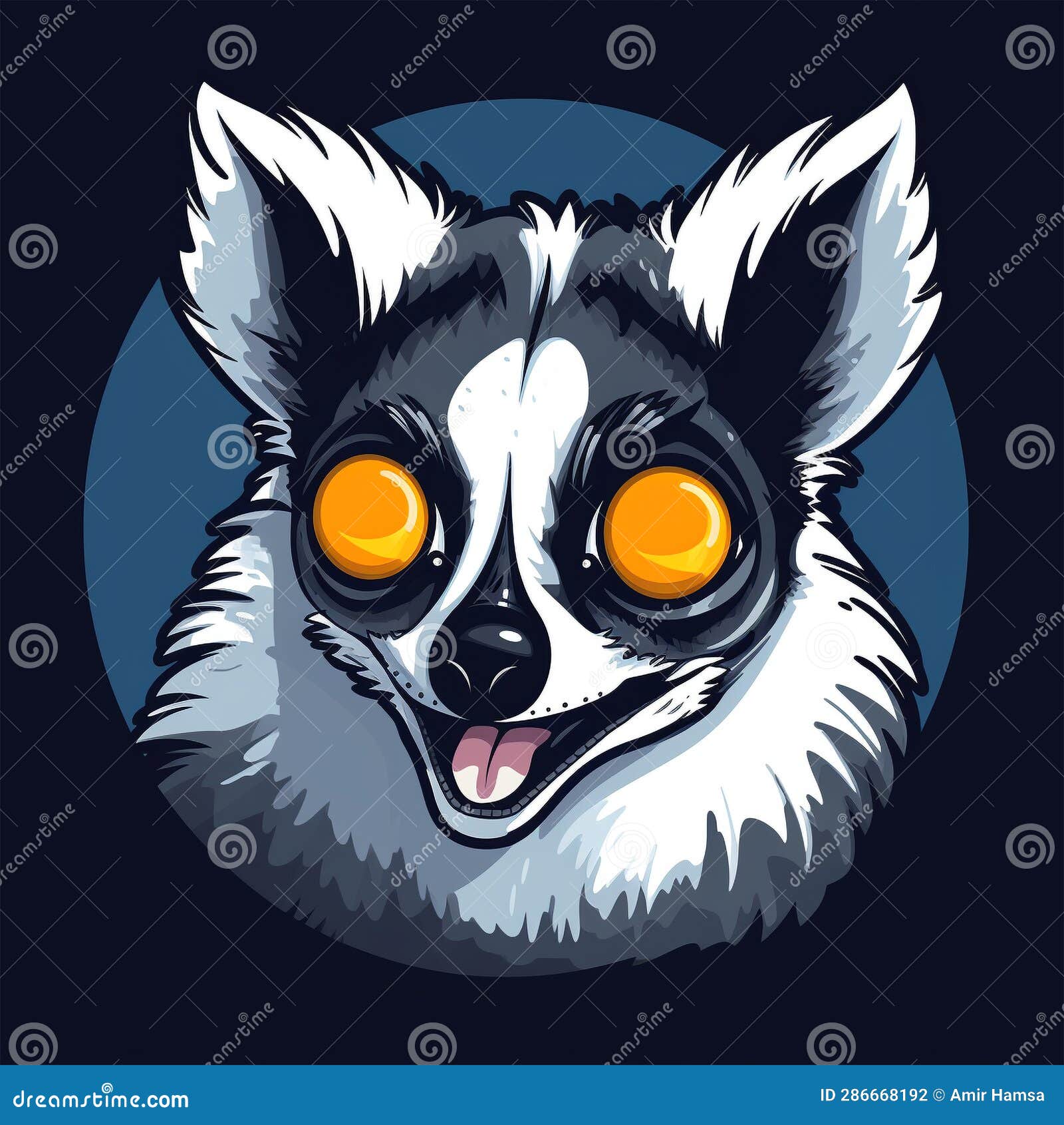 Lemur smiling stock illustration. Illustration of tropical - 286668192