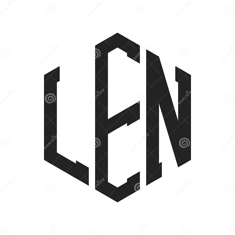 LEN Logo Design. Initial Letter LEN Monogram Logo Using Hexagon Shape ...
