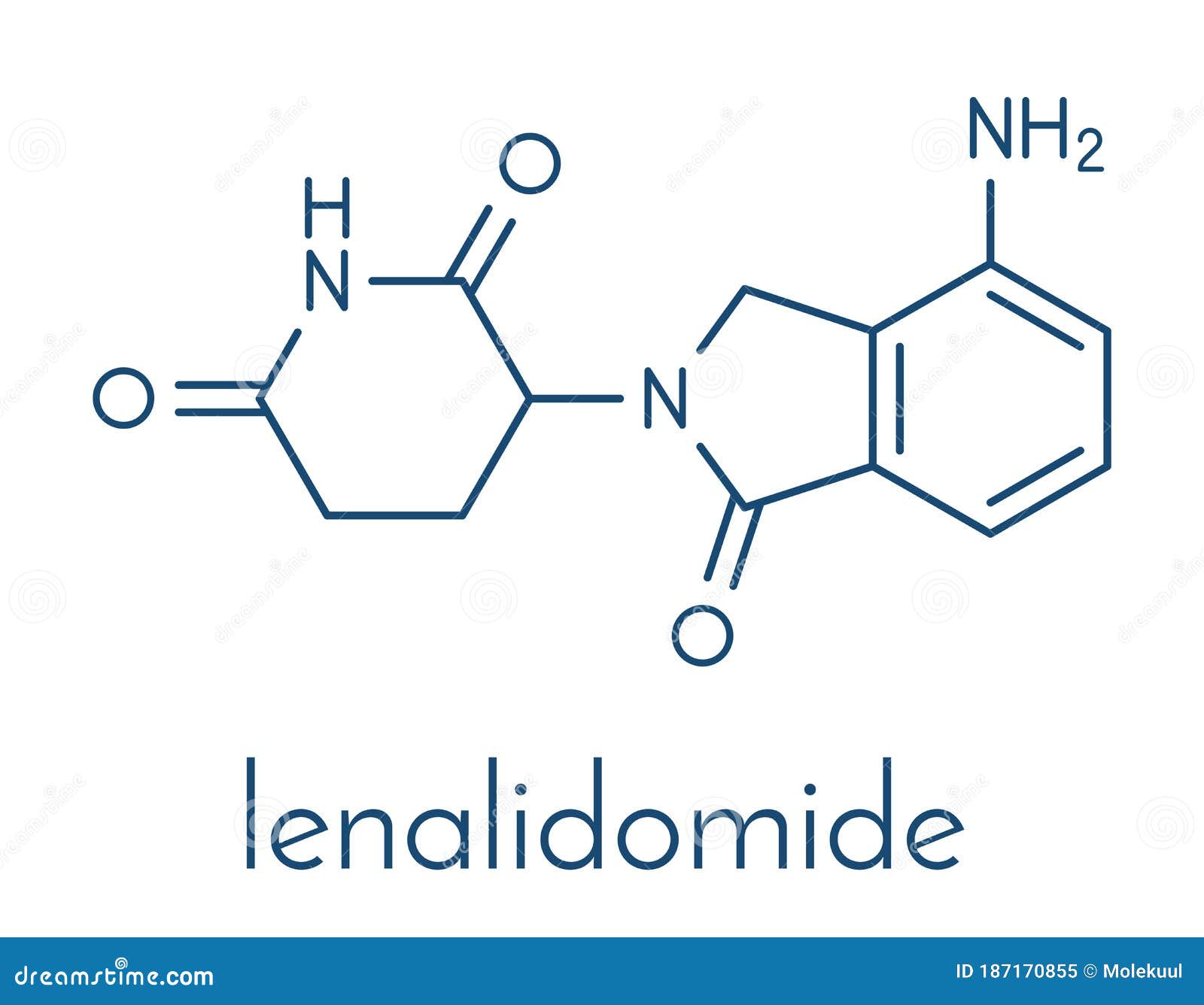 Lenalidomide Multiple Myeloma Drug Molecule. Skeletal Formula. Stock ...