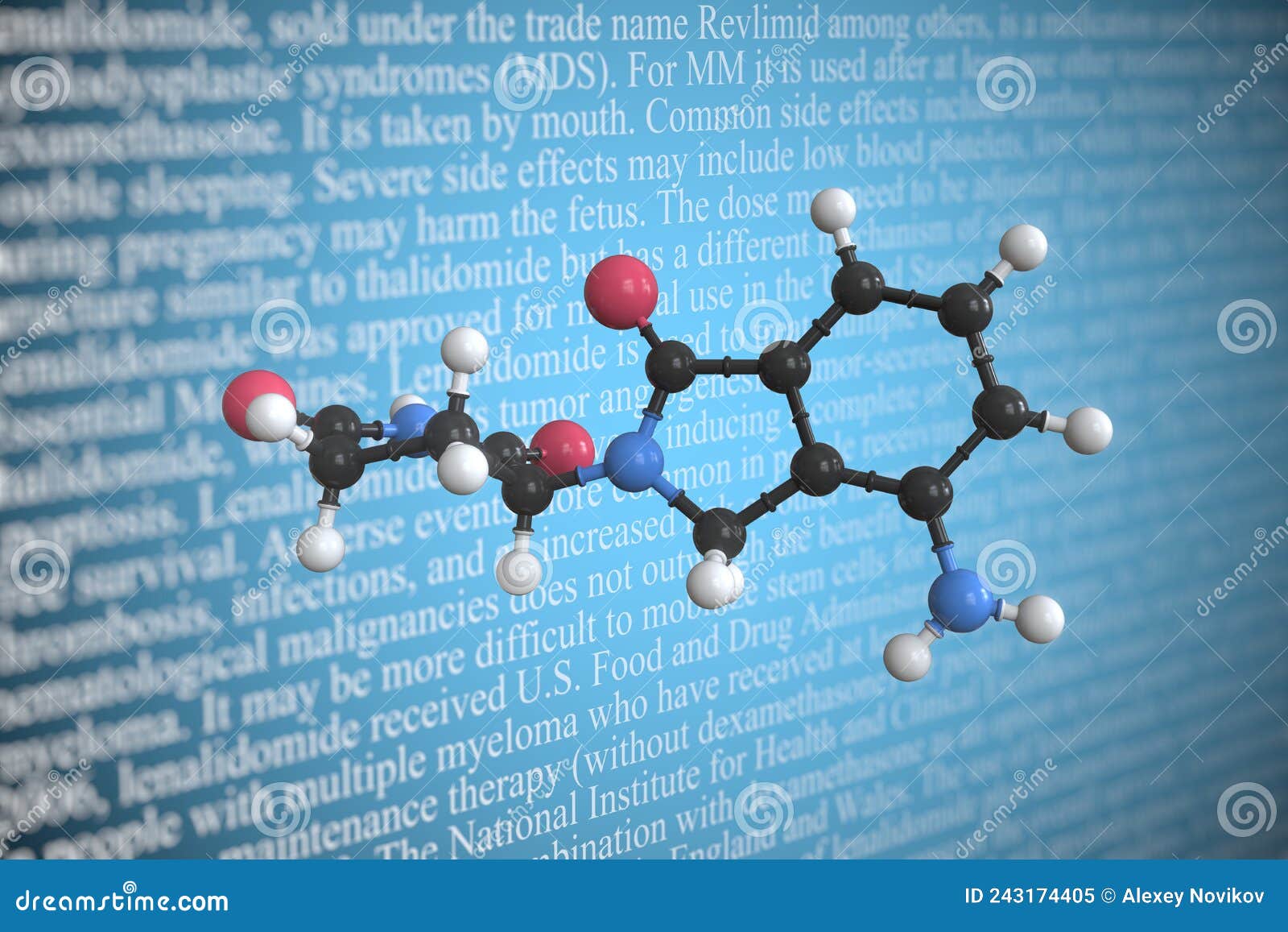 Lenalidomide Molecular Structure 3d, Flat Model, Immunomodulatory ...